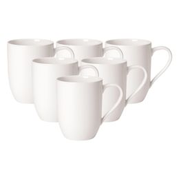 Villeroy & Boch VILLEROY & BOCH Becher "Kaffeebecher For Me 290 ml 6er Set weiß", weiß, Trinkgefäße