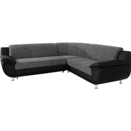 Ecksofa Trendmanufaktur, B:267cm H:85cm T:247cm, schwarz-wei&szlig;, Primabelle-Microfaser;Kunstleder SOFTLUX / Struktur (77% Polyester; 23% Polyacryl),