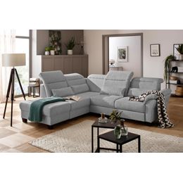 Ecksofa Home Affaire, B:260cm H:104cm T:235cm, silber, Luxus-Microfaser Lederoptik (100% Polyester);Struktur (100% Polyester);Luxus-Microfaser ALTARA