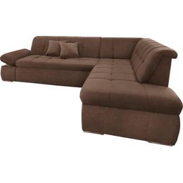 Ecksofa DOMO collection, B:273cm H:80cm T:216cm, braun, Chenille (85% Polyester, 15% Acryl);Luxus-Microfaser (100% Polyester);Struktur ( 100%