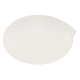 Villeroy & Boch VILLEROY & BOCH Servierplatte "Platte oval Flow 35 x 24 x 4 cm weiß", weiß, Servierplatten