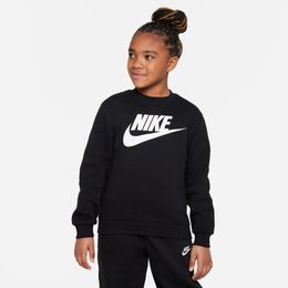 Nike Sportswear Mädchen Sweatshirt "CLUB FLEECE BIG KIDS SWEATSHIRT", schwarz-weiß, Gr. XS, Obermaterial: 80% Baumwolle, 20% Polyester, Sweatshirts