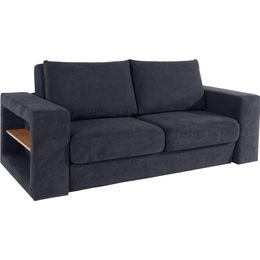 3-Sitzer, B:212cm H:96cm T:107cm, blau, LOOKS by Wolfgang Joop, Sofas, "Looksvb", Verwandlungssofa: aus Sofa wird Sofa mit 2 Hockern, mit