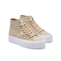 DC Shoes Damen Sneaker "Manual Hi Platform", Gr. 7,5, beige, Obermaterial: Textil (Baumwolle) / Futter: Textil / Außensohle: Gummi, Schuhe