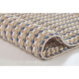 Badematte Kleine Wolke, H:12mm, beige, Baumwolle, Polyester, Badematten, "Loop", Badteppich, weiche Chenillequalit&auml;t, gestreift, handgewebt