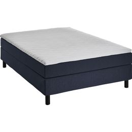 Boxbett, B:120cm L:200cm, blau, ATLANTIC HOME COLLECTION, Bettgestell und seitliche Einfassung der Matratzen: Strukturstoff, 100%