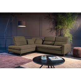 Ecksofa Alina, B:286cm H:127cm T:228cm, grau, Struktur fein TCM (100% Polyester), Wohnzimmer, Sofas, "Louis", Breite 286 cm, R&uuml;ckenlehnenverstellung,