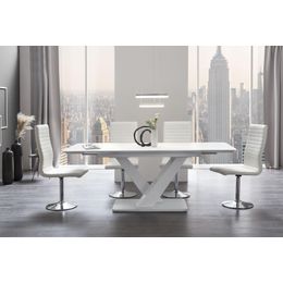 Esstisch Salesfever, B:160cm H:77cm T:90cm, wei&szlig;, Garten, Tische, "Design Tisch f&uuml;r stilvolles Ambiente", Erweiterbarer Glastisch f&uuml;r flexiblen
