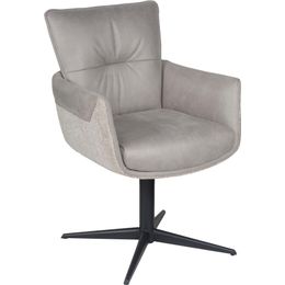 Esszimmerstuhl Home Affaire, B:62cm H:90cm T:63cm, grau, Kunstleder, St&uuml;hle, "Milano", Drehstuhl Milano beige