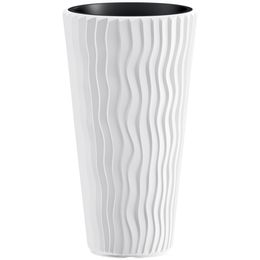 Pflanzk&uuml;bel Prosperplast, H:70,8cm &Oslash;:39cm, wei&szlig;, Kunststoff, Terasse, Pflanzgef&auml;&szlig;e, ""Sandy Slim", UV- und frostbest&auml;ndig", &Oslash;xH: 39x70,8 cm;
