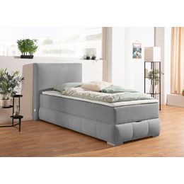 Boxbett OTTO HOME, B:110cm L:213cm, grau, Komplettbetten, "Wehma", in H2, H3 & H4 wählbar, inklusive Topper