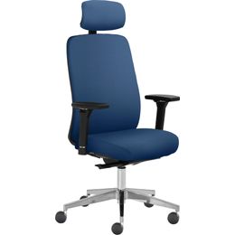 mayer Sitzmöbel Drehstuhl MAYER SITZMÖBEL, B:70cm H:123cm T:63cm, blau, Polyester, Büro, Stühle, "2229", 4D Armlehnen, Kopfstütze, Sitztiefenverstellung,