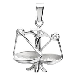 OSTSEE-SCHMUCK Damen Kettenanh&auml;nger "- Tierkreiszeichen Waage - Silber 925/000 -", Silber 925 (Sterlingsilber), silber, Silber 925 (Sterlingsilber),