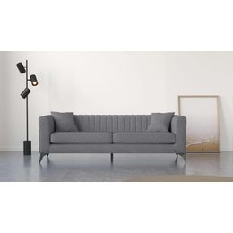 4-Sitzer Home Affaire, B:231cm H:74cm T:86cm, grau, 100% Polyester, Sofas, "MATTHEW elegantes Designsofa, Maße B/T/H: 231/86/74 cm", XXL, Steppung im