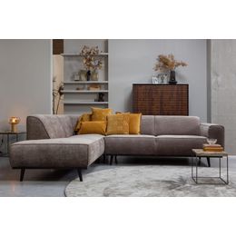 Ecksofa Woood, B:274cm H:77cm T:210cm, grau, 53% Polyester / 47% Polyacryl, Wohnzimmer, Sofas, "Statement", frei im Raum stellbar, H 77 cm x B 274 cm