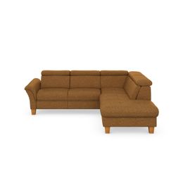 Ecksofa Home Affaire, B:249cm H:84cm T:217cm, gelb, 100% Polyester, Wohnzimmer, Sofas, "Lindgren L-Form", wahlweise mit TV-Funktion, Stauraum und