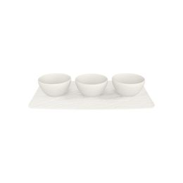 Villeroy & Boch VILLEROY & BOCH Dipschale "Dipschälchen-Set Manufacture Rock 3er Set weiß", weiß, Schüsseln