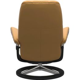 stressless "Consul" Set, Relaxsessel mit Hocker, mit Hocker, mit Signature Base, Gr&ouml;&szlig;e S, Gestell Schwarz