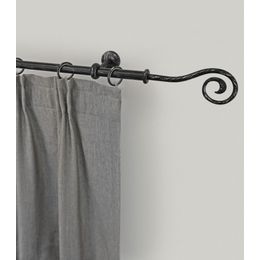 Gardinenstange Garesa, L:120cm &Oslash;:16mm, schwarz, Metall, Gardinenstangen, "ESPERANCA", rustikale Vorhanggarnitur, verl&auml;ngerbar, Eisen, Endk. Spirale