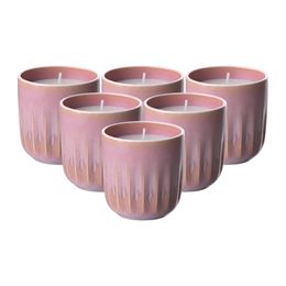 Duftkerze "Duftkerzen Sunkissed Perlemor Home Coral ø 8,5 x 9 cm 6er Set rosa", rosa, LIKE. BY VILLEROY & BOCH, Kerzen