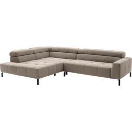 Ecksofa Places of Style, B:311cm H:71cm T:219cm, beige, 95% Polyester, 5% Nylon, Wohnzimmer, Sofas, "Claya, L-Form, incl. Kopfteilverstellung, Breite