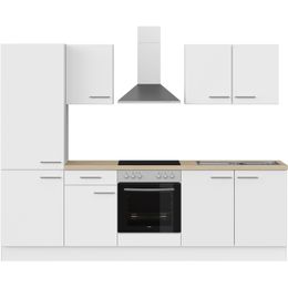 K&uuml;chenzeile IMPULS K&Uuml;CHEN, B:270cm H:206,2cm T:60cm, wei&szlig;, Komplettk&uuml;chen-Sets, ""Tirana", Ausrichtung w&auml;hlbar, Schubk&auml;sten mit Soft-Close",
