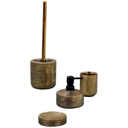 Badaccessoire-Set Wenko, gold, Keramik, Badaccessoires-Sets, "Rivara"