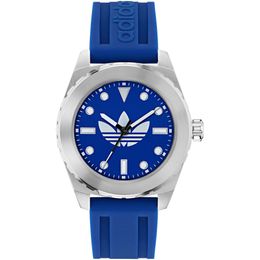 Damen Quarzuhr "DISCOVERER ONE", blau, adidas originals, Armbanduhren, Armbanduhr, Herren, Damen, Silikonarmband, wasserabweisend bis 5 bar