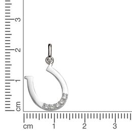 Vivance Damen Kettenanh&auml;nger "925 Silber Hufeisen mit Zirkonia", one-size, Silber 925 (Sterlingsilber), 1 g, wei&szlig;, Silber 925 (Sterlingsilber),