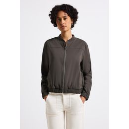 Street One Damen Blouson, braun, Gr. 42, unifarben, Web, 66% Baumwolle, 30% Polyester, 4% Elasthan, Jacken, farbig