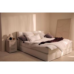 Boxspringbett "Addyson", beige, B:190cm L:230cm, 100% POLYESTER (PES), LeGer Home by Lena Gercke, Komplettbetten, Boxspringbett inkl. Topper, 2 Matratzen