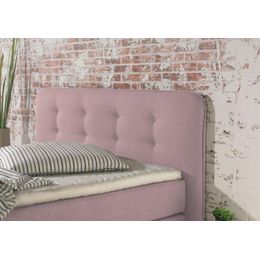 Boxspringbett Home Affaire, B:182cm L:210cm, rosa, Struktur fein (100% Polyester), Komplettbetten, "Cecina", in 5 Breiten, 3 Ausf&uuml;hrungen, 2