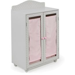 Bayer Chic 2000 CHIC2000 Kinder Puppenkleiderschrank "Puntos, grey", grau, MDF, B:25cm H:74cm T:25cm, Puppenmöbel