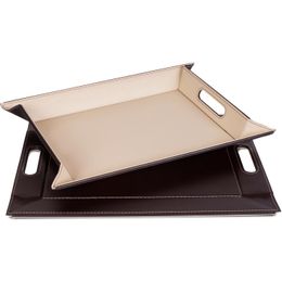 freeform Tablett "DUO, 2-farbiges Wendetablett, Tablett und Tisch-Set in einem, wendbar", B/L: 41cm x 55cm, braun, Tabletts, mit Doppelfunktion,