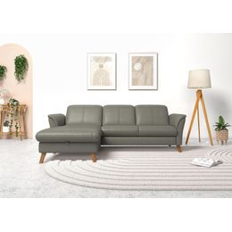 Sit & More Ecksofa SIT & MORE, B:245cm H:91cm T:178cm, grau, 100% Polyester, Wohnzimmer, Sofas, "Romero L-Form", wahlweise mit oder ohne Relax-Funktion,