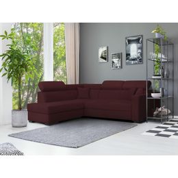 Ecksofa Home Affaire, B:267cm H:95cm T:198cm, rot, Struktur fein (100% Polyester);Struktur (100% Polyester);Samtstruktur (100% Polyester),