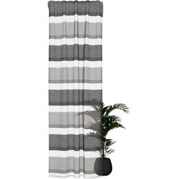 Vorhang HOMING, B:140cm H:245cm, grau, Polyester, Wohnzimmer, Gardinen, "Kamar", Fertigschal Kamar