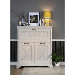 Kommode FORTE, B:123cm H:143,3cm T:48,2cm, wei&szlig;, Dekorfolie, Wohnzimmer, Sideboards, "Kashmir", Breite 123 cm