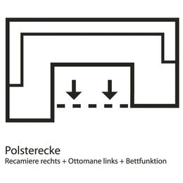 Wohnlandschaft Home Affaire, B:288cm H:84cm T:80cm, braun, Sofas, "Budapest, viel Platz, Breite 288cm, zeitlos und elegant, U-Form", wahlweise mit