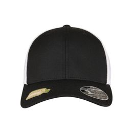 Fitted Cap Flexfit "Flexfit Neue Kollektion Flexfit 110 RECYCLED CAP 2-TONE", Damen, Gr. onesize, schwarz, wei&szlig;, 98% Polyester, 2% Elasthan, Caps
