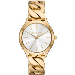 Michael Kors Damen Quarzuhr "SLIM RUNWAY CHAIN", gold, Armbanduhren, Armbanduhr, Damenuhr, Edelstahlarmband