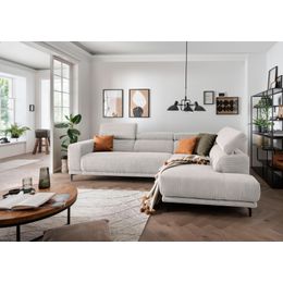 Ecksofa Alina, B:302cm H:102cm T:210cm, grau, Cord GCT (92% Polyester, 8% Nylon), Wohnzimmer, Sofas, "Hikari", wahlweise mit Sitzvorzug, in modernem