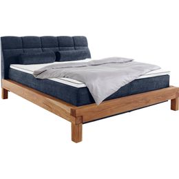 Boxspringbett Home Affaire, B:199cm L:231cm, blau, Polyester, Komplettbetten, "Villads", Liegefl&auml;che: 180/200 cm, Inside-Boxspring-Unterbau,