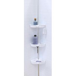 Duschregal Bischof, B:25cm H:135cm T:25cm, wei&szlig;, Aluminium, Kunststoff, Regale, "Coin", stufenlos h&ouml;henverstellbar von 135 - 260 cm