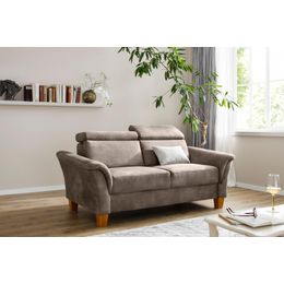 2,5-Sitzer Home Affaire, B:181cm H:84cm T:93cm, braun, 100% Polyester, Sofas, "Conville", inkl. Kopfteilverstellung