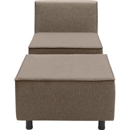 Sofaelement DOMO collection, B:73cm H:77cm T:103cm, braun, 100% Olefin, Polsterelemente, "Sonna, individuell zusammenstellbar", Einzelelemente f&uuml;r
