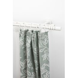 Gardinenstange Garesa, L:100cm &Oslash;:20mm, wei&szlig;, Holzwerkstoff, Metall, Gardinenstangen, "PEMPIA", Vorhanggarnitur, verl&auml;ngerbar, Knopf m.Ausschnitten,