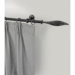 Gardinenstange Garesa, L:290cm &Oslash;:16mm, schwarz, Metall, Gardinenstangen, "ESPERANCA", rustikale Vorhanggarnitur, verl&auml;ngerbar, Eisen, mit Ringe