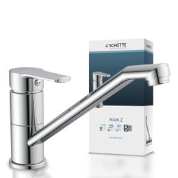 Sch&uuml;tte Sp&uuml;ltischarmatur SCH&Uuml;TTE, silber, K&uuml;che, Armaturen, "Main", Wasserhahn mit Wassersparfunktion, 360 schwenkbar, Chrom, Hochdruck
