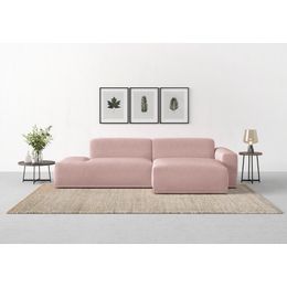 Ecksofa Trendmanufaktur, B:275cm H:72cm T:160cm, lila, 92% Polyester, 8% Nylon, Wohnzimmer, Sofas, "Braga, mit hochwertigem Kaltschaum, L-Form, in